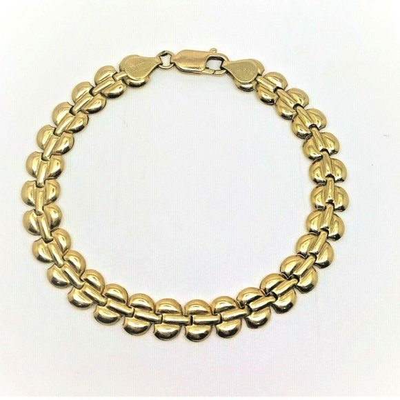 GEMMAU | Jewelry | Italian 4k Yellow Gold Nugget Link Bracelet 14k 75 ...